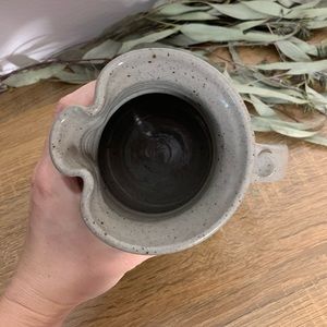 Vintage | Accents | Vintage Handthrown Pottery Pitcher Speckled Grey ...